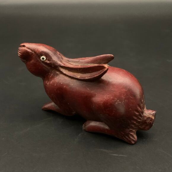 Vintage | Accents | Vintage Japanese Boxwood Hand Carved Rabbit Netsuke ...
